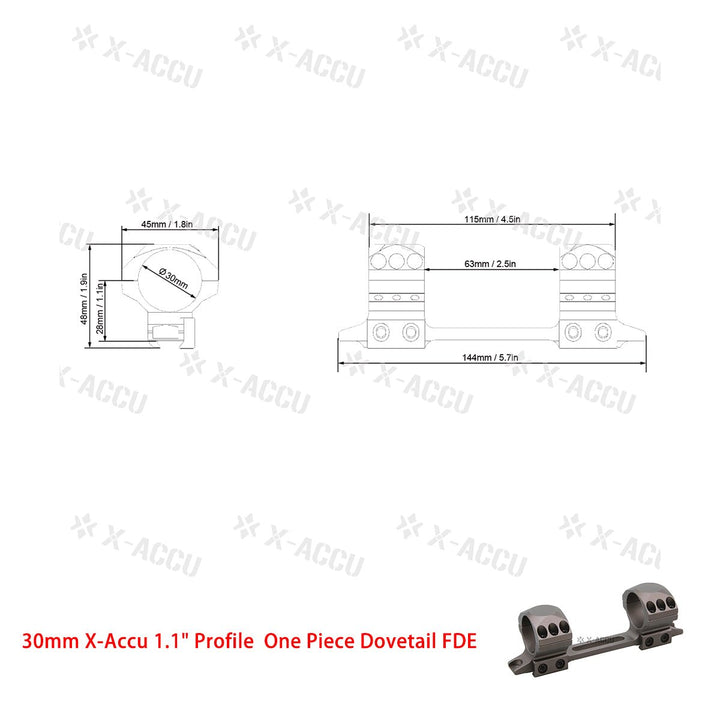30mm X-Accu 1" Low Profile Picatinny Scope Rings-Vetor Optics – Vector ...